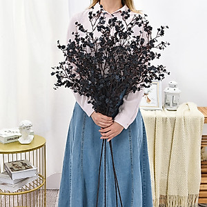 Hamore 4Pcs 39.4 in Baby Breath Gypsophila Artificial Flowers Fake Gypsophila Flowers Artificial Flowers for DIY Floral Arrangement Fake Real Touch Flowers for Wedding Party Home Garden Decor, Black