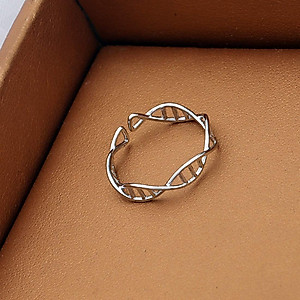 Zuo Bao DNA Chemistry Science Finger Ring Adjustable Ring Creative Gift For Biology Chemistry Teacher (DNA-ring)