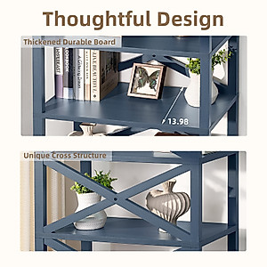 Joaxswe 5 Tier Bookshelf 70" Tall Bookcase with Barn Doors,Large Farmhouse Display Book Shelf with Adjustable Shelves and Storage Cabinet，Library Wood Bookshelves for Living Room,Kitchen,Black