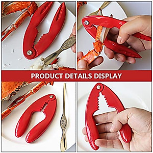 Happyyami 2Pcs Crab Clamp Lobster Clip Stainless Steel Multifunctional Peeler Seafood Tool Crab Eating Gadget Seafood Sheller Metal Spoons Kitchen Gadget to Open Aluminum Alloy Juicer