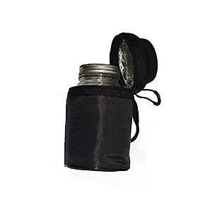 Masun Mason jar Cooler Insulated sleeve for Wide and Regular mouth Quart mason jars (Black 1 pack)