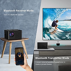 OTOUCH Native 1080P Projector 15000LM/600ANSI 5G WiFi Bluetooth Projector 4K Support 4P Keystone/Phone Sync/Dual HiFi Speakers/BT Remote/Good Heat Dissipation for Phone PC TV Stick Switch PS5