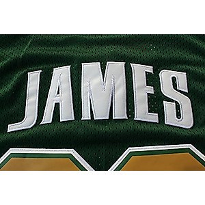 Custom Men's Lebron #23 High School Basketball Jersey Men (Green,L)