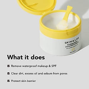 SKIN&LAB] Porebarrier Face Cleansing Balm | Eyelash Extension-Safe Cleanser | Vegan Makeup Remover for Waterproof Makeup | Balm to Oil to Milk | Gentle for | Made in Korea | 3.38 Fl Oz