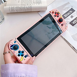 Protective Case for Switch,Cute Sailor Moon Case Compatible with Nintendo Switch,Pink Sailor Moon Game Accessories Soft Slim Grip Cover Shell for Console