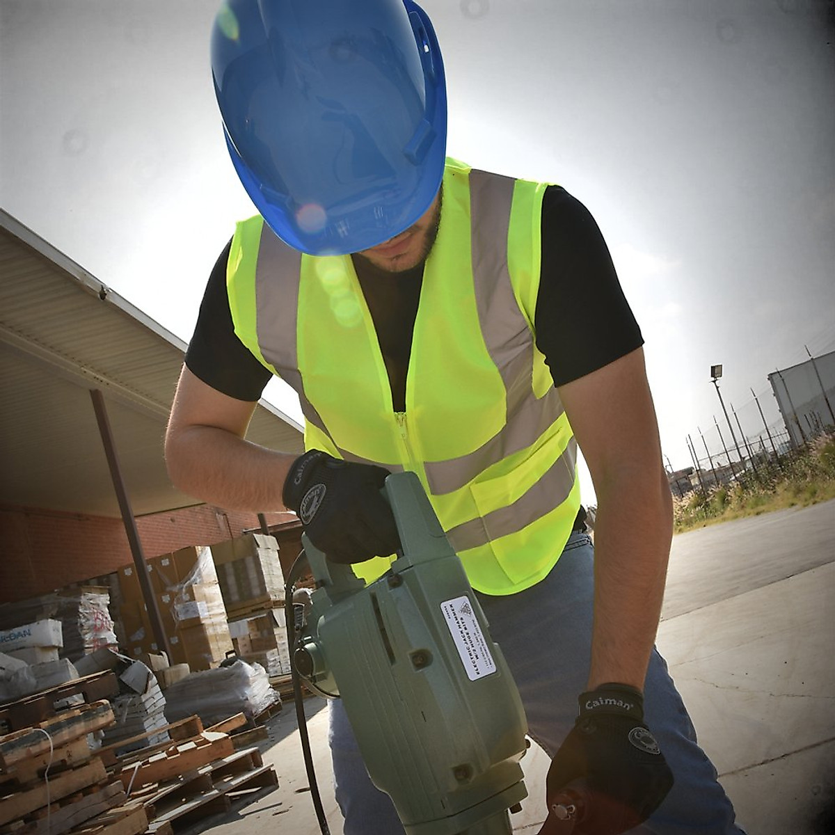 NEIKO Safety Vest, 2 Pockets, High Visibility Vest, Reflective Strips, Neon Yellow Vest, Zipper Front, Reflective Vest For Men & Women, Work Vest, Security Vest & Hi Vis (Large for Adults, 53962A)