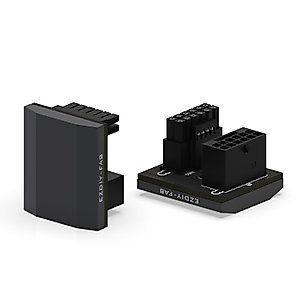 EZDIY-FAB 12VHPWR 12+4 Pin Angle Connector Power Adapter Slim Type for RTX40' Series Graphics Card, Supports 600W Output, Comptatible to RTX4090,4080,4070ti -180 Degrees RVS Type- Black