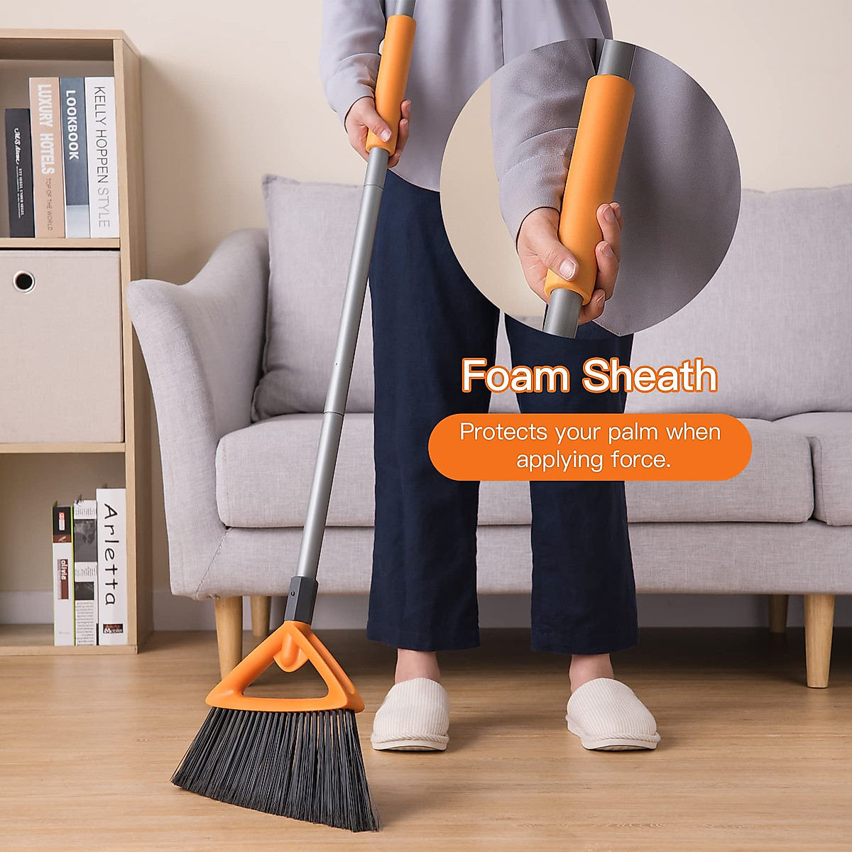 CLEANHOME Outdoor Broom for Sweeping with 2 Heads, Commercial Household ...