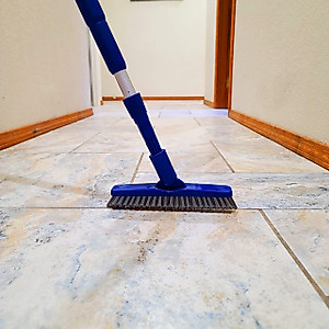 Bring It On Floor Scrub Brush and Grout Cleaner – Scrubber Brush with Long Handle – Heavy-Duty Scrubbing Brush for Cleaning with Stiff Bristles – Grout Scrubber for Tile, Deck, Shower, Bathroom