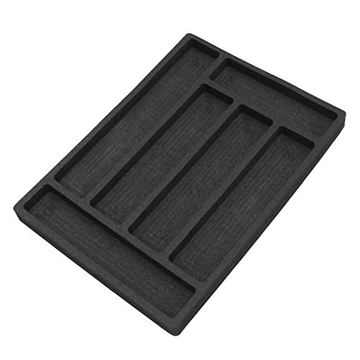 Polar Whale Flatware Silverware Drawer Organizer Cutlery Forks Knives Spoons Non-Slip Waterproof Compact Tray Insert 11 x 15 x 1 Inch 6 Slot Great for Home Kitchen RVs Campers Boats