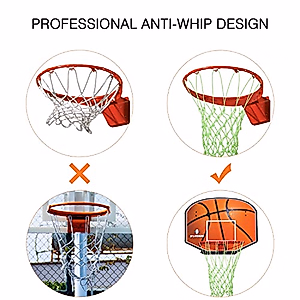 Glow in The Dark Basketball Net - Heavy Duty Outdoor Replacement Net for Basketball Hoops, Nylon Light-Up Hoop Net for Indoor and Outdoor Play, Durable Basketball Goal Net for Kids and Adults (1PCS)