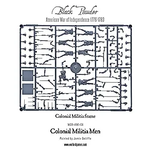Black Powder Revolutionary War Colonial Militia Men 1:56 Military Wargaming Plastic Model Kit