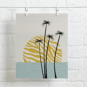 Abstract coastal wall art print poster room tropical decor bedroom aesthetic gift idea unique artwork living room (8x10" Print)