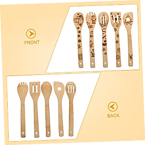 5pcs Bamboo Shovel Christmas Kitchenware Bamboo Tool Kitchen Supplies Festival Shovel Christmas Shovel Party Cooking Cooking Supplies Christmas Bamboo Kitchenware