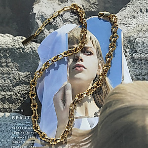 ACC PLANET Statement 14k Gold Plated 4mm Thick Oval Chain Link Choker Toggle Necklaces Chunky Gold Jewelry for Women Gift