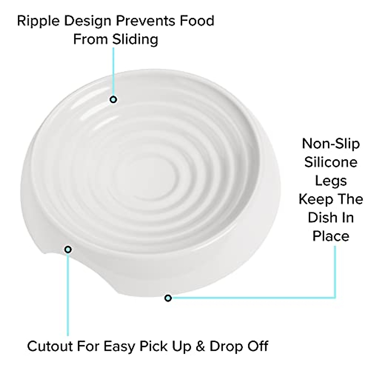 CatGuru Cat Bowls, Whisker Stress Free Food Bowl, Reliefs Fatigue, Wide Non Slip Shallow Dish, Feeding & Watering Supplies (Set of 2, Marshmallow)