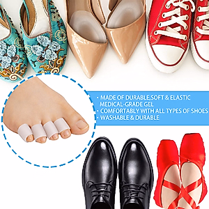 Pnrskter Pinky Toe Protector Caps - Open Toe Sleeves(10pcs), Toe Covers Toe Cushions for Corn, Hammer Toes, Blisters, Bunion, Toenails Loss and Friction Pain Relief (for Women & Men)