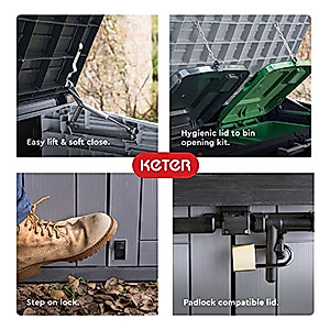 Keter Store-It-Out Prime 4.3 x 3.7 ft. Outdoor Resin Storage Shed with Easy Lift Hinges, Perfect for Yard Tools, Pool Toys and Garden Accessories, Grey