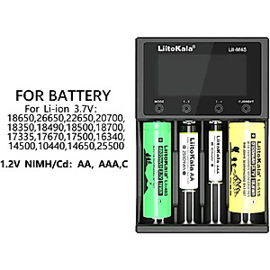 LiitoKala Lii-M4S 18650 Battery Charger Smart Universal Charger LCD Display for 26700 18650 26650 21700 AA Touch Button LCD Display Test The Battery Capacity