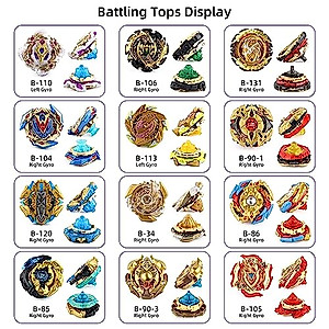 PWTAO Bey Battling Top Burst Launcher Grip Toy Blade Set Game Storage Box 12 Spinning Top Burst Gyros 2 Launchers Combat Battling Game with Storage Case Great Birthday Present for Boys Children Kids…