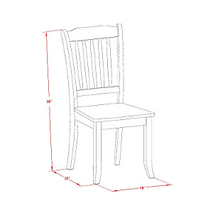 HomeStock Medieval Majesty 3Pc Dinette Set Consists of A Wood Dining Table and 2 Kitchen Chairs with Wooden Seat, Drop Leaf Table with Slat Back Chairs, Mahogany Finish