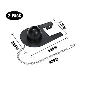 Toilet Flapper Replacement 2 inch Universal Kit with Chain - Easy to Install/Long-Lasting/Water-Saving for American Standard Toilet- 2 Pack