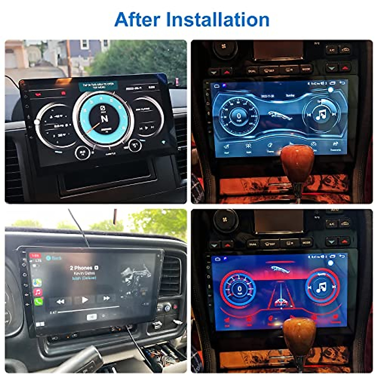 Single Din Touchscreen Car Stereo - 10 Inch QLED Android Car Radio, Detachable Head Unit Audio Receiver with Wireless Carplay, Android Auto, Backup Camera, FM/AM Car Radio, Subwoofer 5.1 Channel