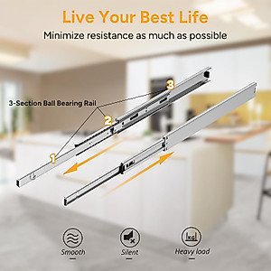 ROOMTEC Pull Out Cabinet Organizer(14"W x 21"D),Heavy Duty Slide Out Shelves,Pull out Drawers for Kitchen Cabinet,Base Cabinet Organization for Home, Kitchen, Bathroom