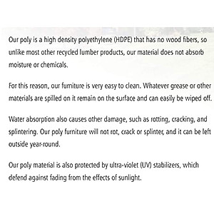 ECOMMERSIFY INC Poly Lumber Mission Porch Swing Everlasting PolyTuf HDPE- Amish Crafted - Made in USA - Solid Color (4FT, White)