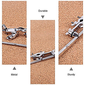 EXCEART Drum Extension Clamps Holder Adjustable Extension Arm Cymbal Boom Arm With Clamp Drum Accessories Silver