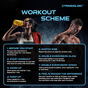 Jaw Exerciser for Men & Women - 3 Levels (6pcs) Silicone Jawline Exerciser Tablets for Beginner, Intermediate & Advance Users - Jaw Toner for Men & Women, Jawstyle and Jaw Trainer (3 Levels - Basic)