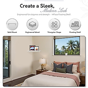 InPlace Shelving 0199020 W x 10 in D x 1.88 in H, White Corner Shelf Kit