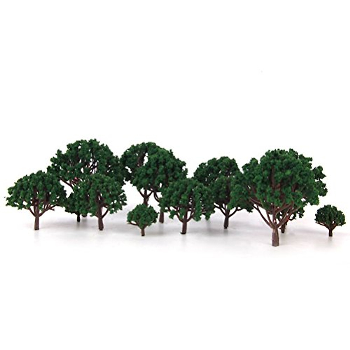 WINOMO Model Scenery Landscape Trees Scale Trees Diorama Models Model Train Scenery Architecture Trees, Model Railroad Scenery 20pcs 3CM-8CM (Dark Green)