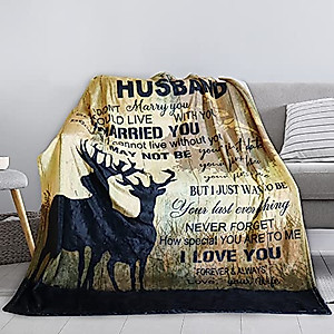 Gifts for Him Husband from Wife to My Husband Blanket, Birthday Christmas Anniversary Wedding Gifts for Husband from Wife, Soft Personalized Throw Blankets for Him Gifts Husband 60" x 80"