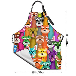 Bib Apron with 2 Pockets for Men Women, Adjustable Kitchen Aprons with Extra Long Ties Waterdrop Resistant for Cooking, Grill and Baking