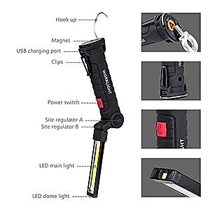 LED Flashlight Portable USB Working Light Torch Lanterna Hanging Lamp