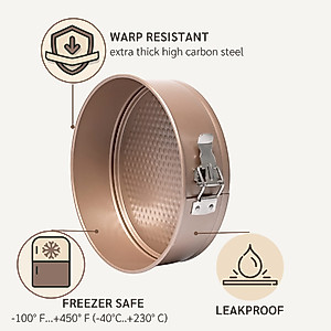 HAPPIELS Non Toxic Nonstick 8 inch Springform Pan | 8'' Cheesecake Mold | 8in Leakproof Spring-form Round Cake Pans | Nontoxic Non Stick Spring Form Pan for Baking