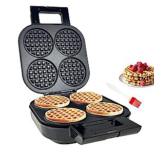 Aoruru Waffle Maker Nonstick Belgian Waffle Iron with Indicator Light 1300W 4 Slice