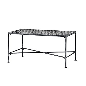 Christopher Knight Home Petra Iron Coffee Table, Black Brush Silver