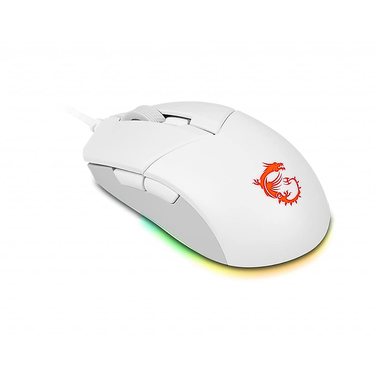 MSI Clutch GM11 White Gaming Mouse, 5000 DPI, 10M Omron Switches, Optical Sensor, Symmetrical Ergonomic Design, RGB Mystic Light Compatible,Black