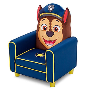 Delta Children Figural Upholstered Kids Chair, Nick Jr. PAW Patrol Chase,Wood, Blue