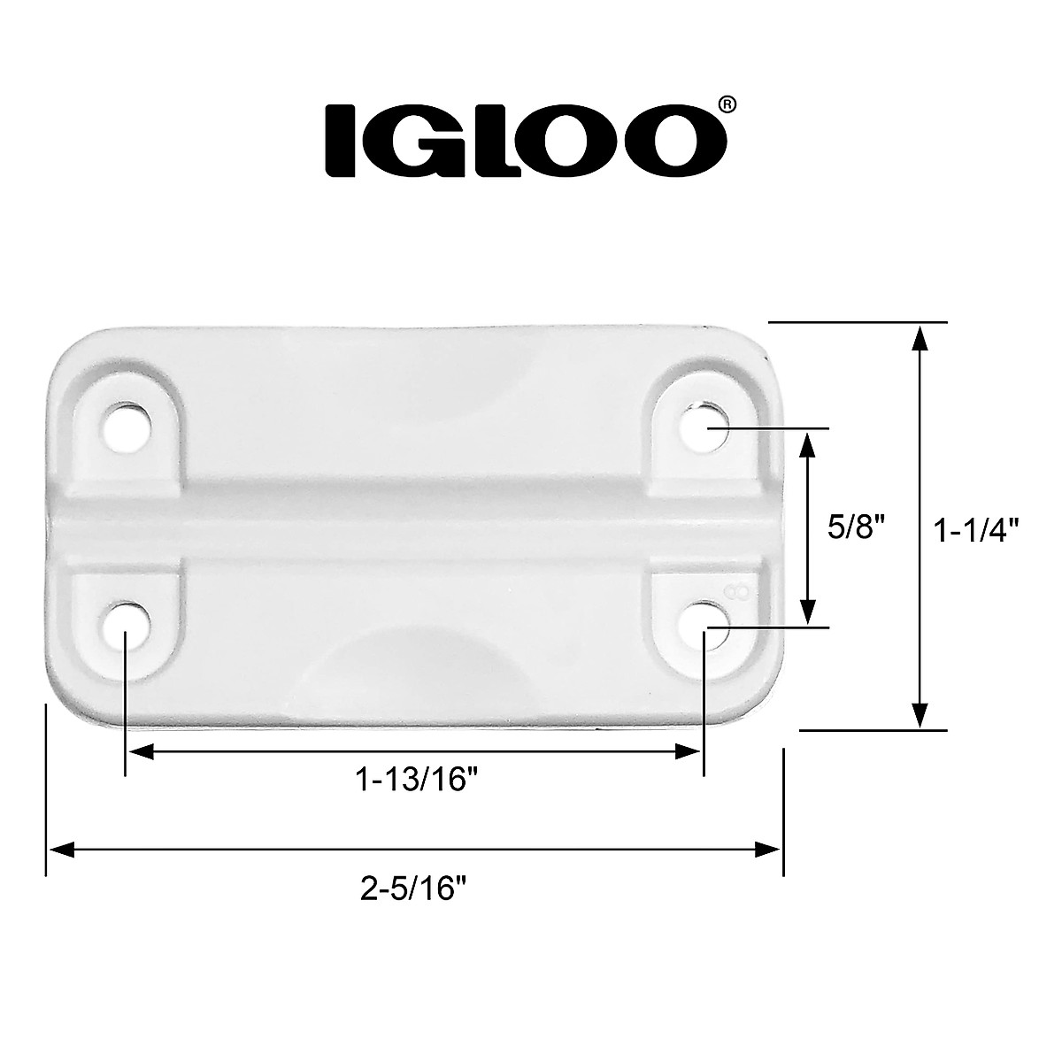 Igloo Cooler Plastic Hinges for Ice Chests (Set of 3), White, Standard Size, Contain UV Inhibitors