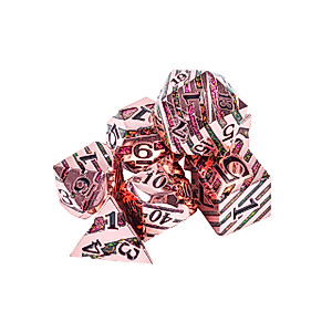 Copper Vein of Magic DND Metal Dice Set for Dungeons and Dragons Gifts, D&D, D and D, Pathfinder, Accessories, D20, Polyhedral, Resin Dice, Metal, Dice Tray, Tower, Bag, Box