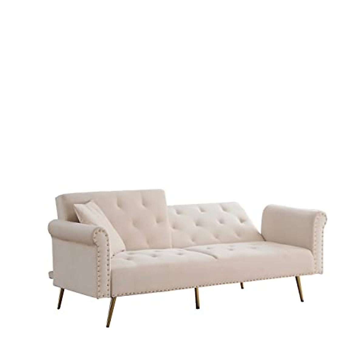 Eafurn Futon Couch Bed Sleeper Loveseat, Convertible Folding Sofa with Armrest, Adjustable Backrest, Modern 2 Seater Upholstered Love Seat Sofa & Couch for Small Space, Living Room