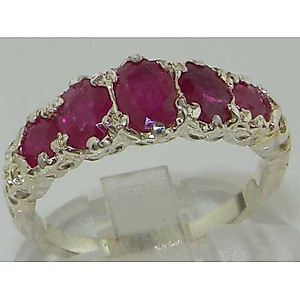 LetsBuyGold 925 Sterling Silver Real Genuine Ruby Womens Promise Ring - Size 9