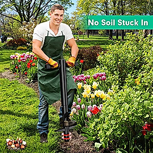 Lilyvane Bulb Planter Tool for Lawn and Garden,Heavy Duty Steel Gardening Bulb Planter Weeding Tools for Digging Hoes Soil Sampler Transplanting Sod Plugger Flower Bulb Garden Planting Tool
