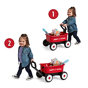 Radio Flyer My 1st Wagon with Beach and Garden Tools, 2-in-1 Wagon, Ages 1-4 , Red