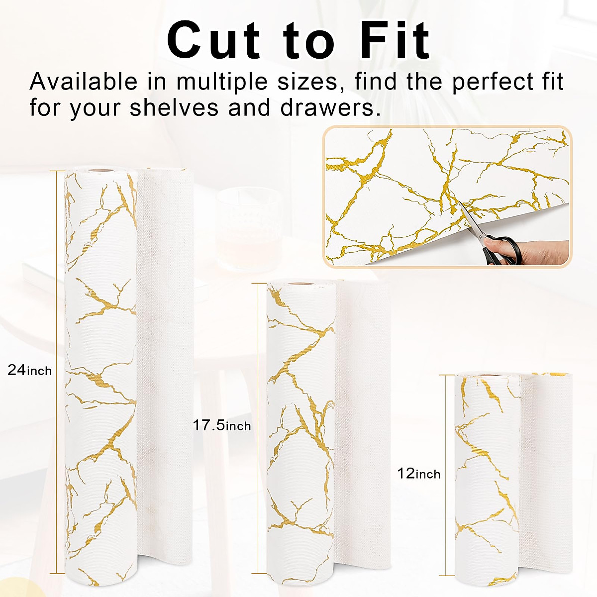 Bounmer Drawer Liner for Kitchen Cabinets Non-Adhesive Non-Slip Kitchen Cabinet Liner Shelf Liner Waterproof Easy to Cut Reusable Washable Shelf Liners for Pantry Cupboard Dresser Bathroom