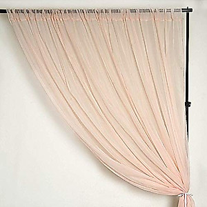 BalsaCircle 10 feet x 10 feet Blush Sheer Voile Backdrop Drapes Curtains 2 Panels 5x10 ft - Wedding Ceremony Party Home Decorations