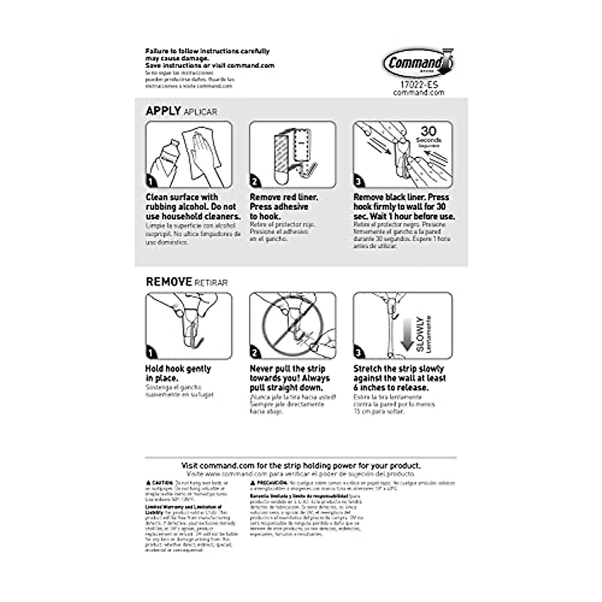 Command Small Refill Strips, White, 64-Strips - Easy to Open Packaging